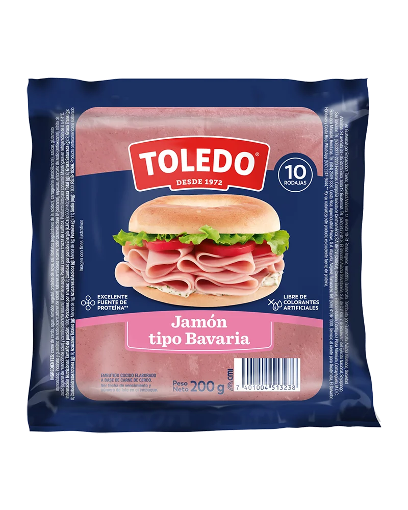 Jamón Tipo Bavaria 200g - Toledo Alimentos